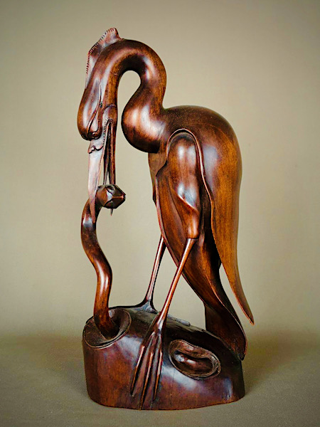 Blekok with prey – Art Deco Bali blog